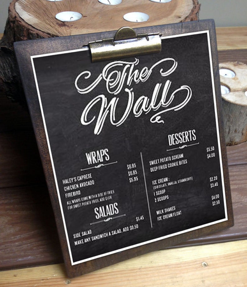 Menu Clipboards Restaurant Menu Clipboard Large Menu Board - Etsy