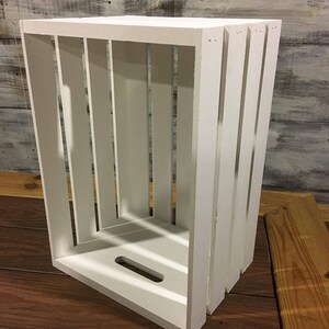 White Storage Crate - Antique Style Wood Crate - White Wood Crate Home ...