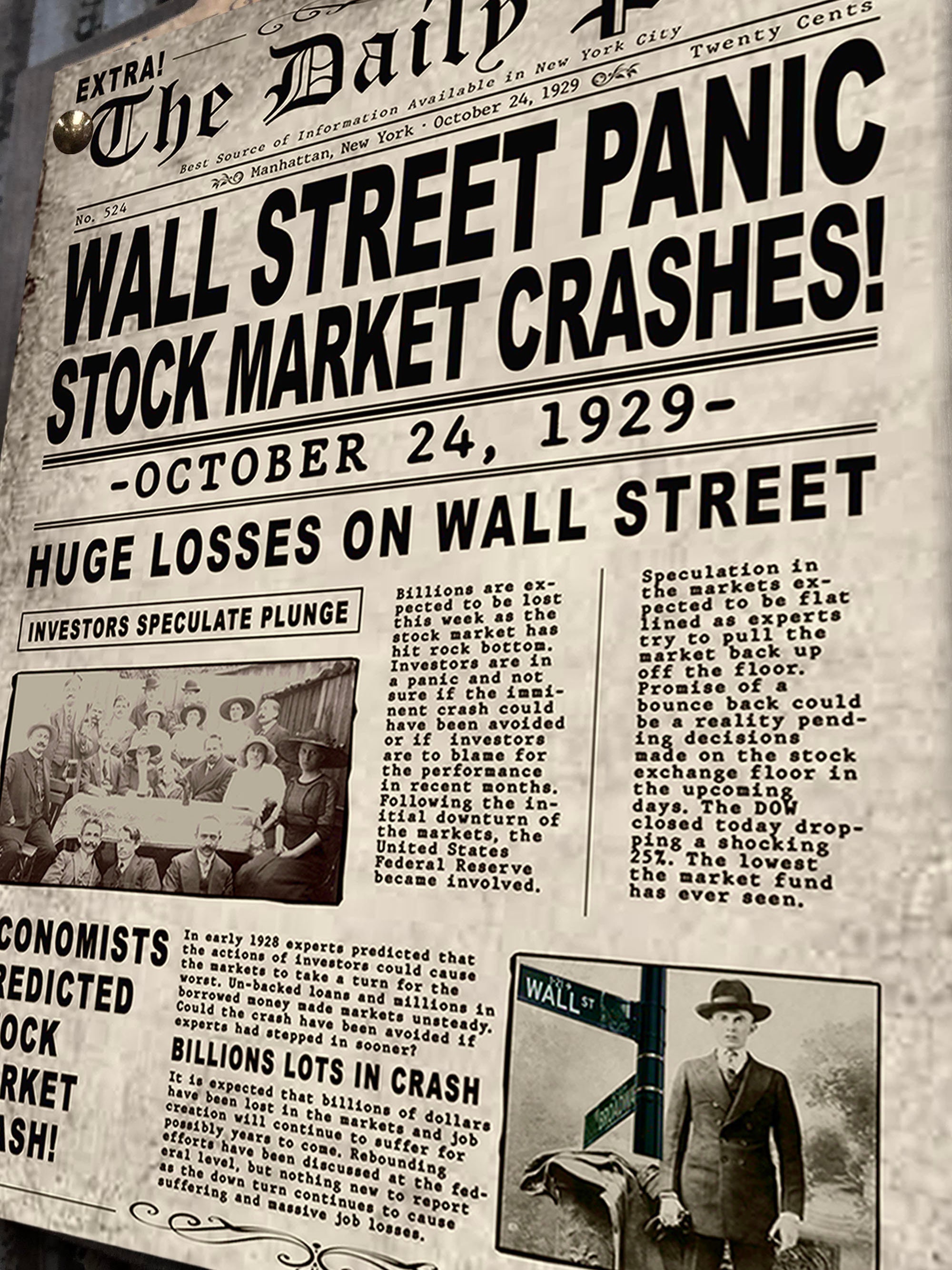 Stock Market Crash Of 1929 Newspaper