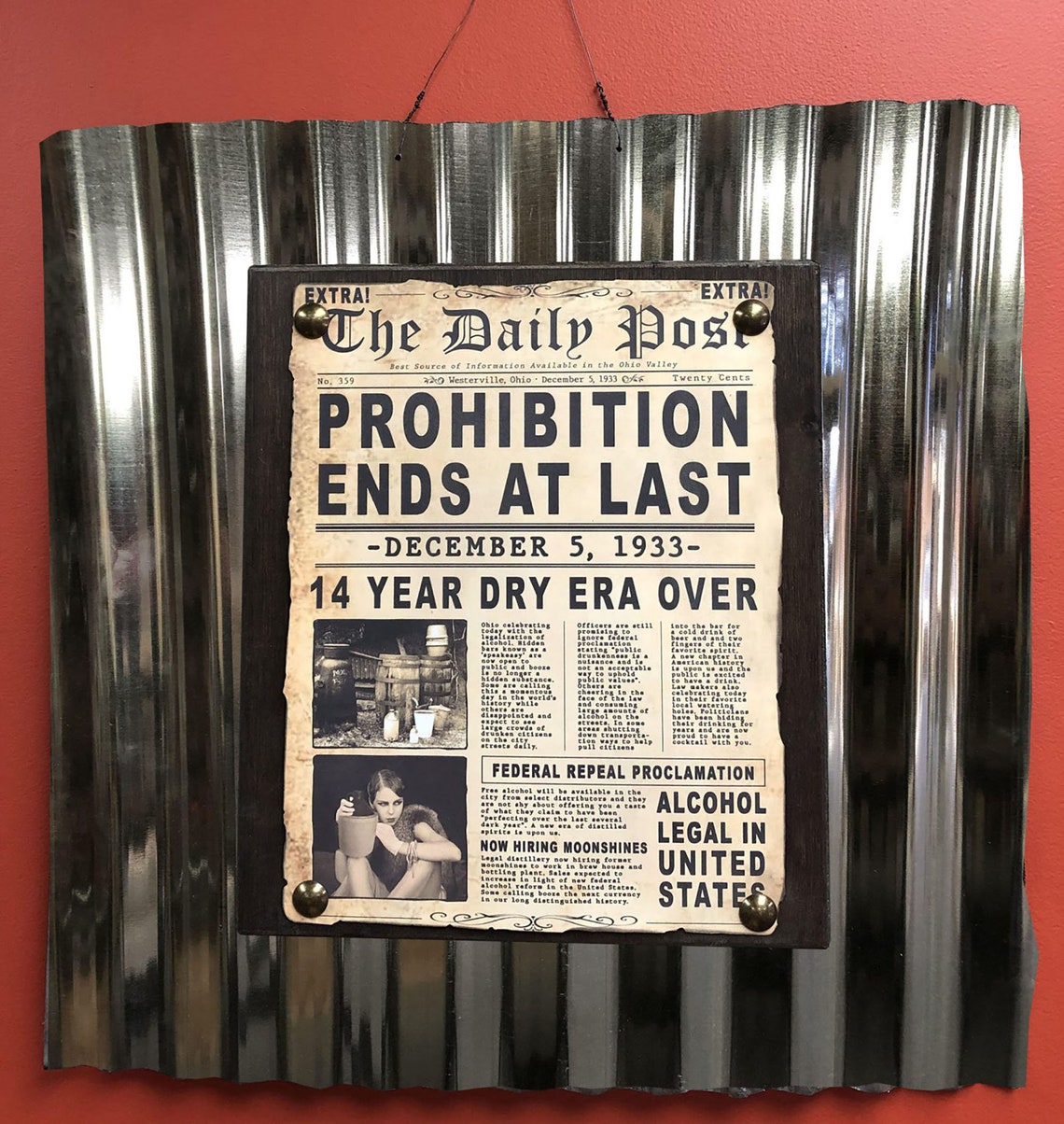 Prohibition Era Sign - Rustic Man Cave Sign - Beer Liquor Poster - Old ...