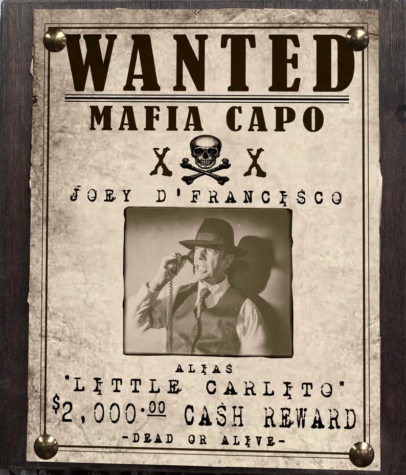 Mafia Capo Wanted Sign Wanted Poster Rustic Vintage Man | Etsy
