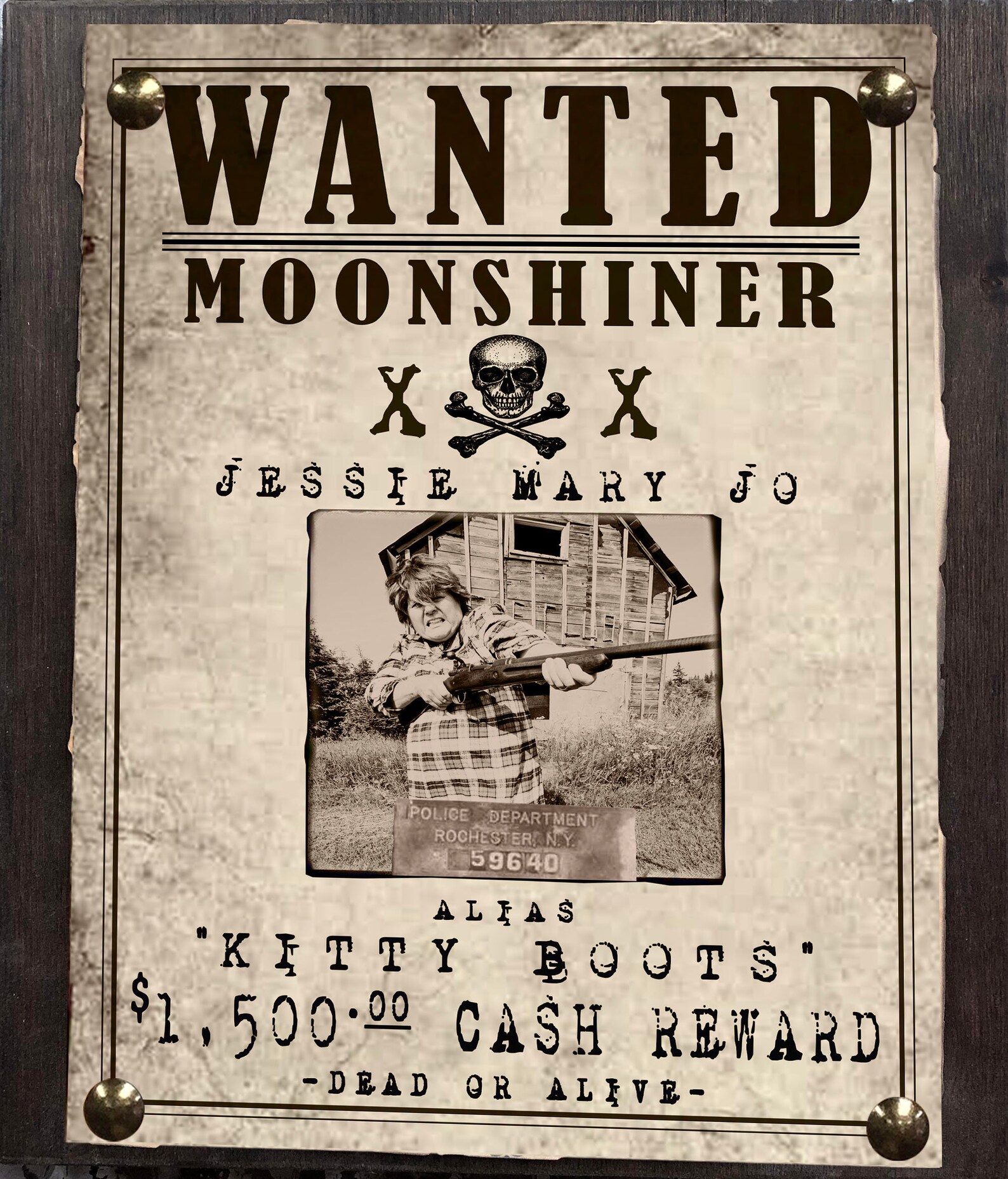 Handmade Lady Moonshiner Wanted Poster – Rustic Man Cave Decor - Etsy