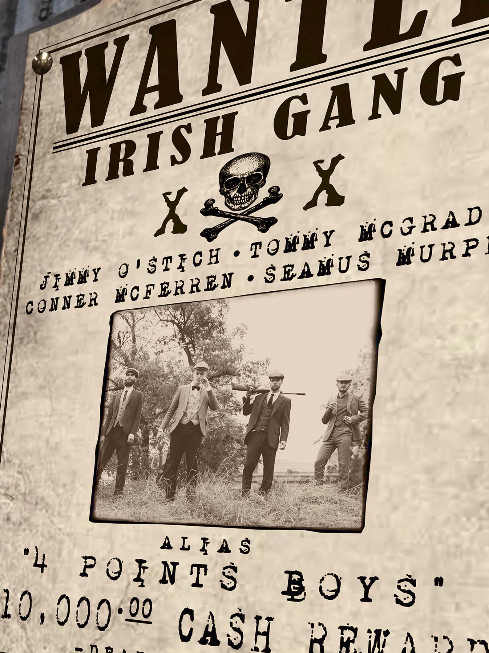 Irish Gang Wanted Sign Irish Mob Wanted Poster Vintage Man - Etsy
