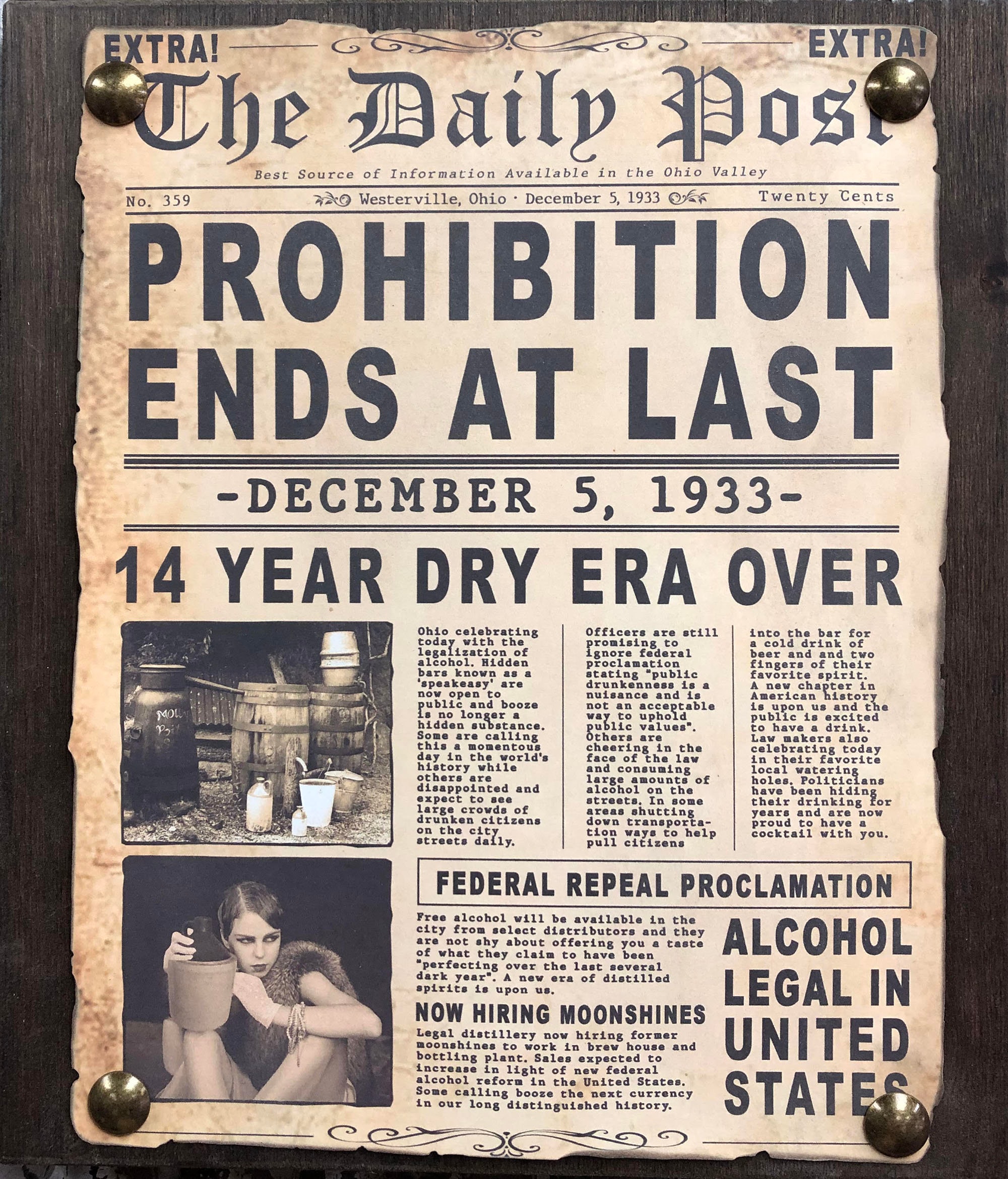 Prohibition Era Sign Downloadable Art Rustic Man Cave Sign - Etsy