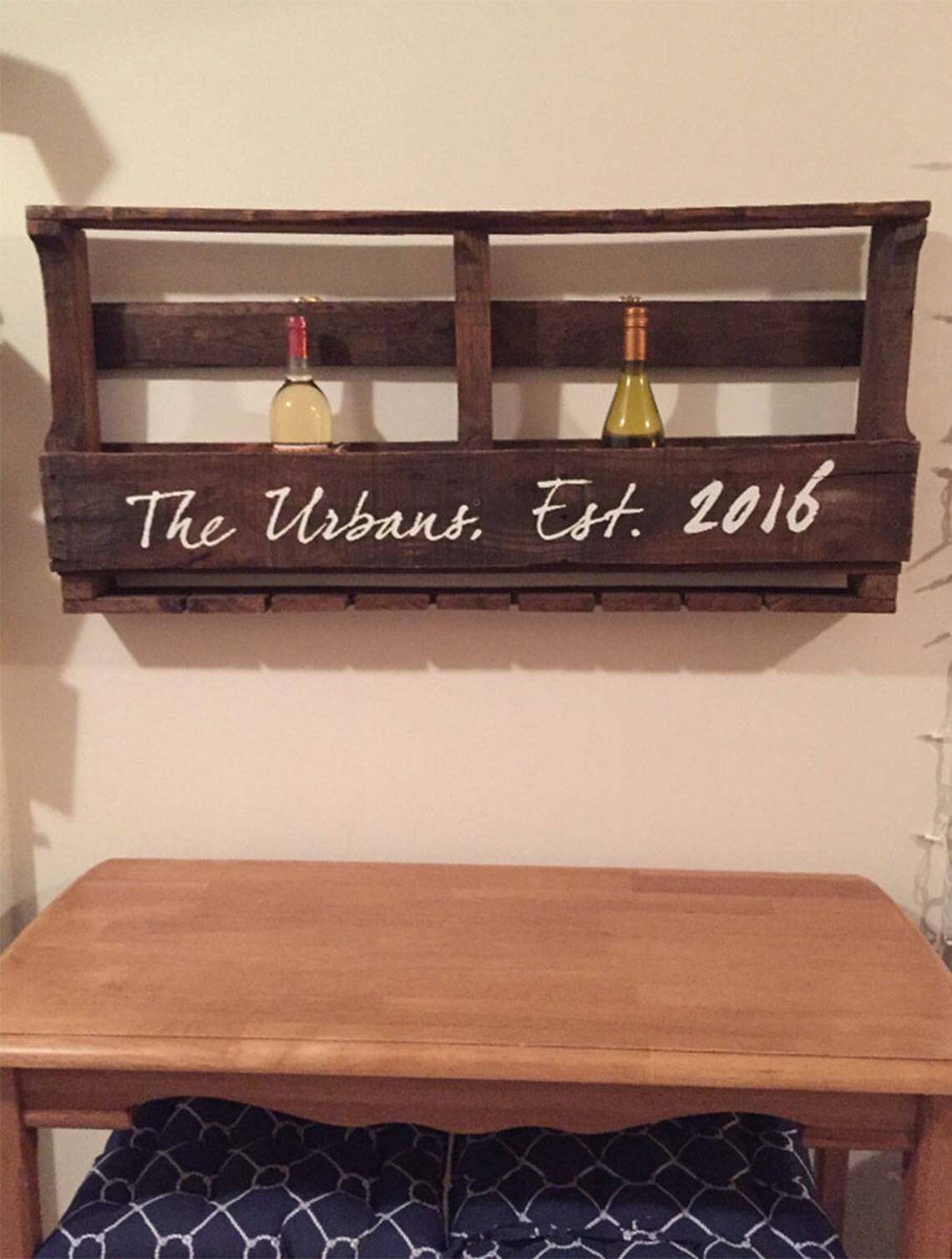 Pallet Wine Rack With Custom Lettering Wine Glass Holder - Etsy
