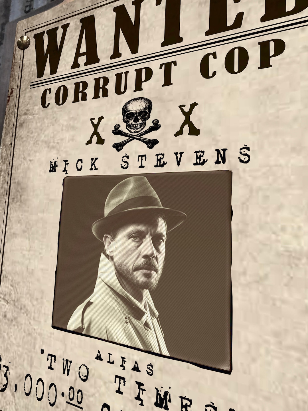 Dirty Cop Wanted Sign - Police Wanted Poster - Rustic Vintage Man Cave ...