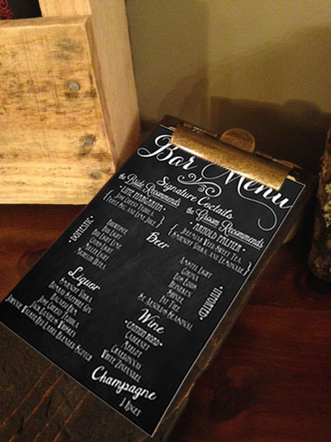Menu Clipboard - Restaurant Clipboards - Rustic Menu Boards - Rustic ...