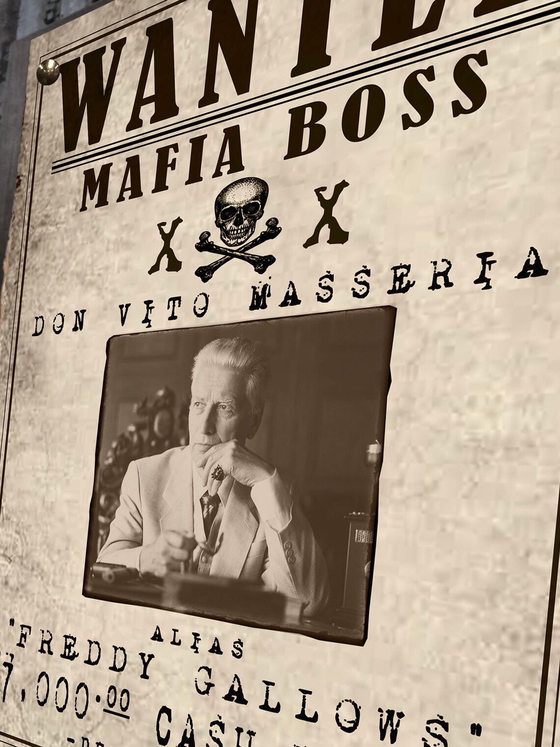 Mafia Boss Wanted Reward Sign Downloadable Art Wanted Poster | Etsy