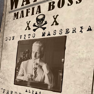 Mafia Boss Wanted Reward Sign Downloadable Art - Wanted Poster - Rustic ...