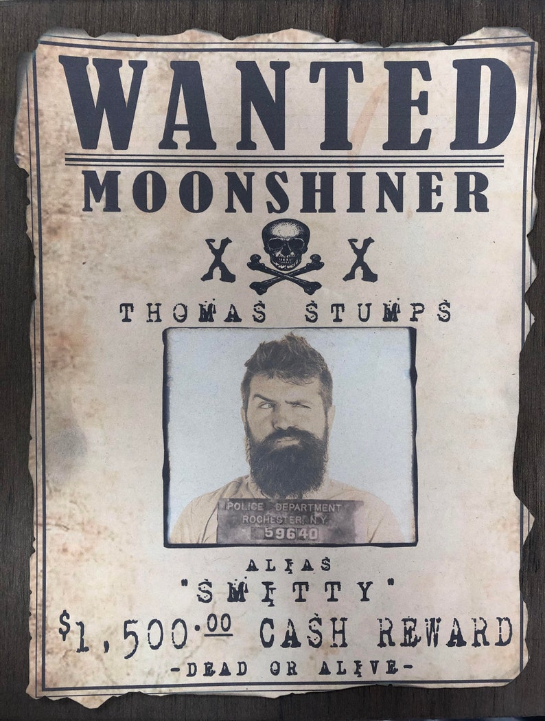 Moonshine Era Sign Wanted Poster Rustic Moonshine Man Cave | Etsy