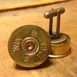 12 Gauge Shotgun Shell Cufflinks Antique Styling Groomsmen Cowboy ...