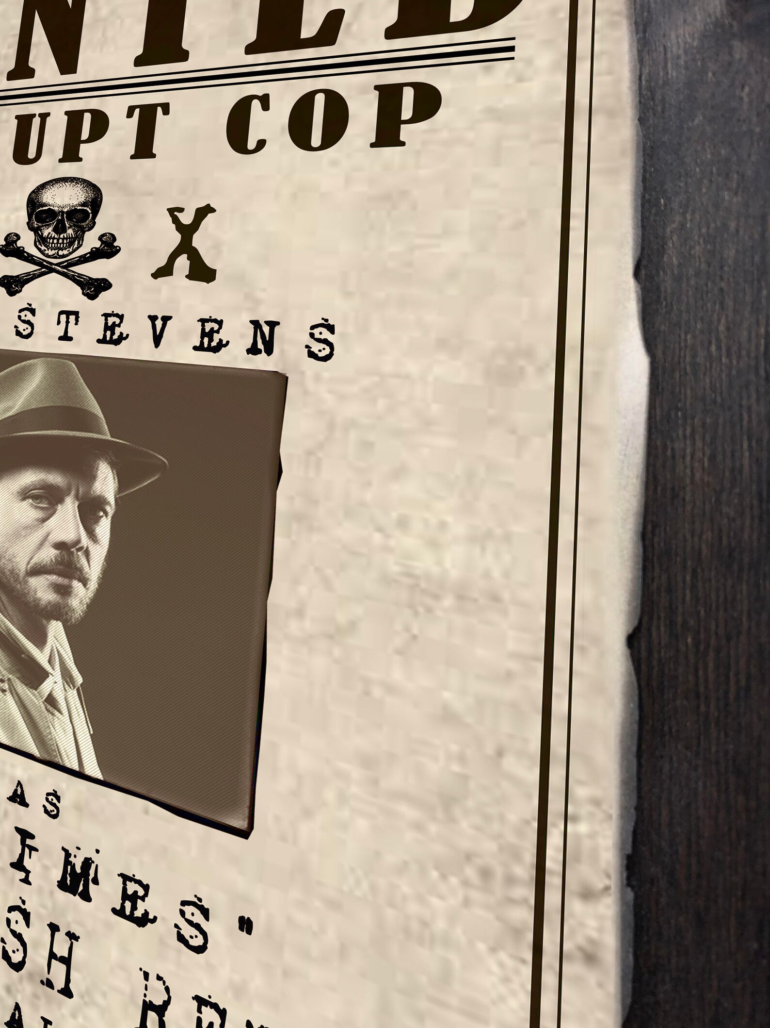 Dirty Cop Wanted Sign Police Wanted Poster Rustic Vintage - Etsy