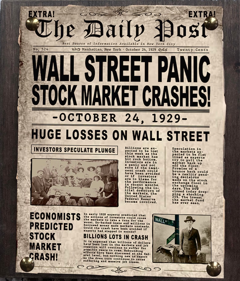 Stock Market Crash Sign Downloadable Art Rustic Man Cave - Etsy