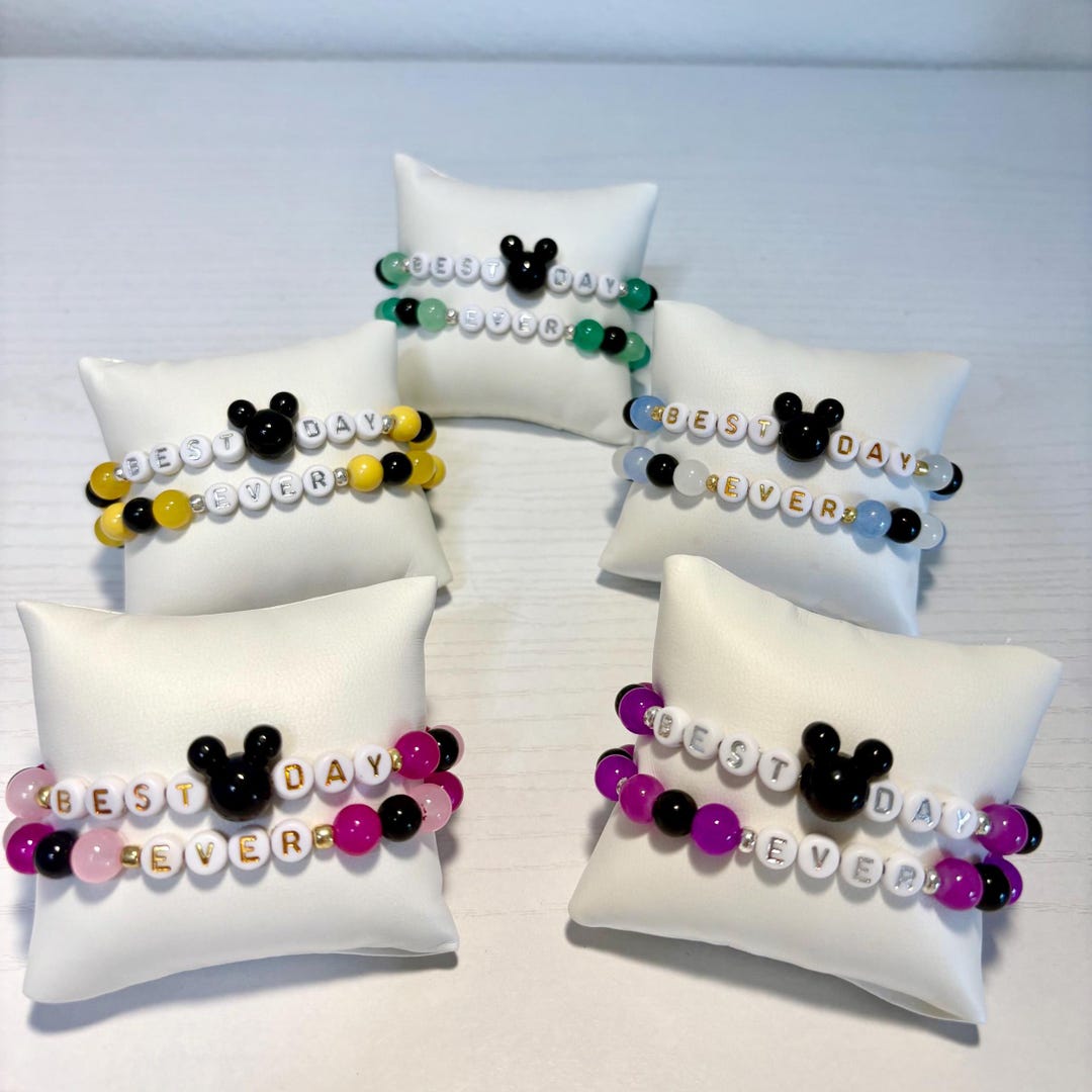 Disney Beaded Bracelet – "best Day Ever" Accessory - Etsy