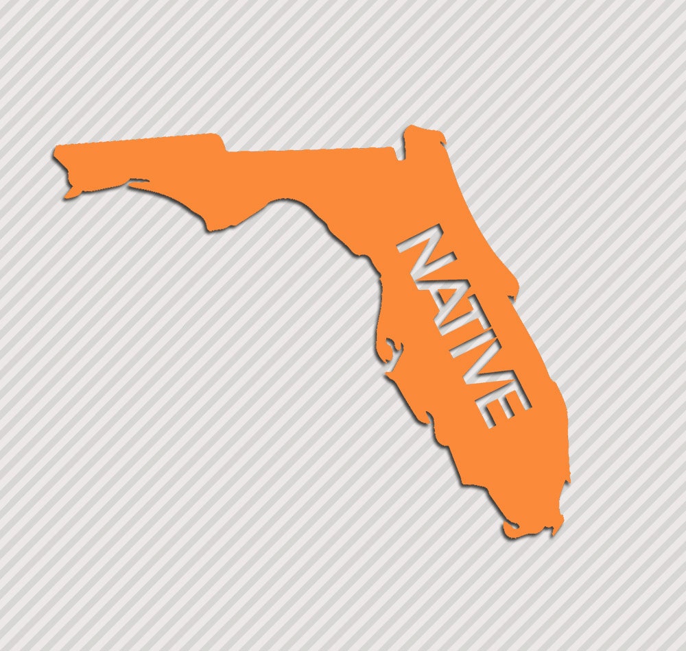Florida Native Vinyl Sticker Car Window Door Bumper Decal | Etsy