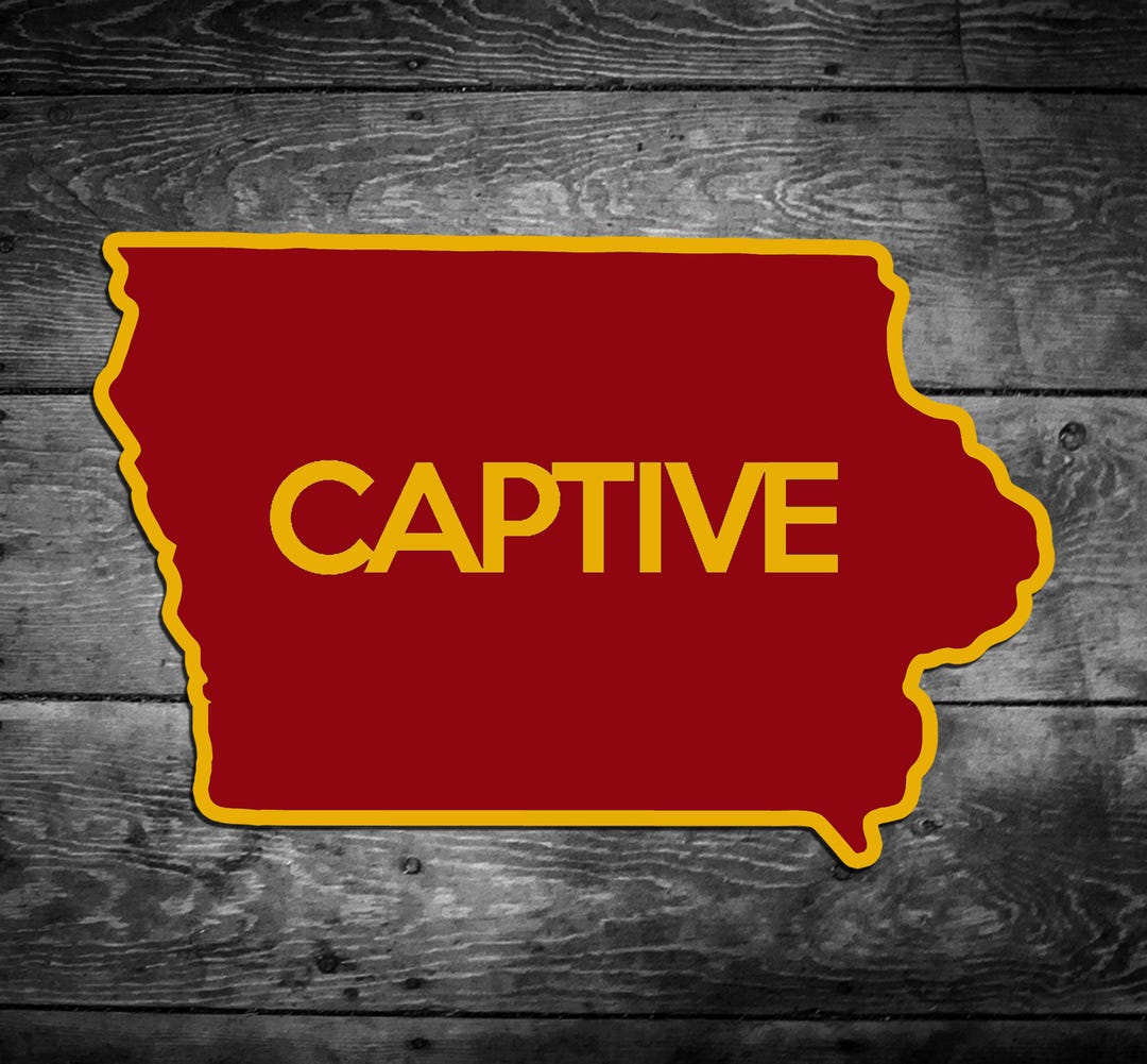 Iowa Captive Kiss Cut Vinyl Sticker Car Window Door Bumper Decal Pride ...