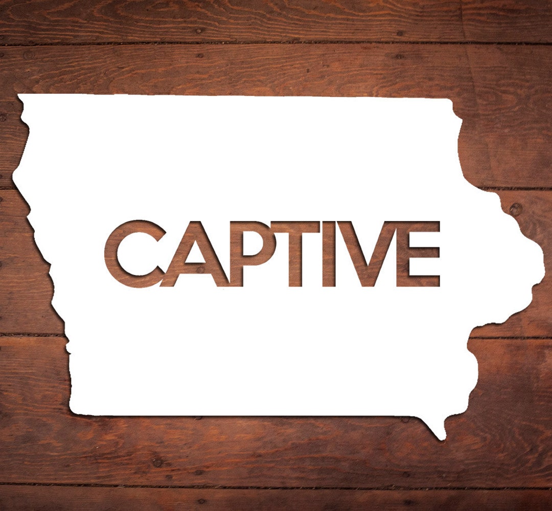 Iowa Captive Vinyl Sticker Car Window Door Bumper Decal Pride Home IA ...