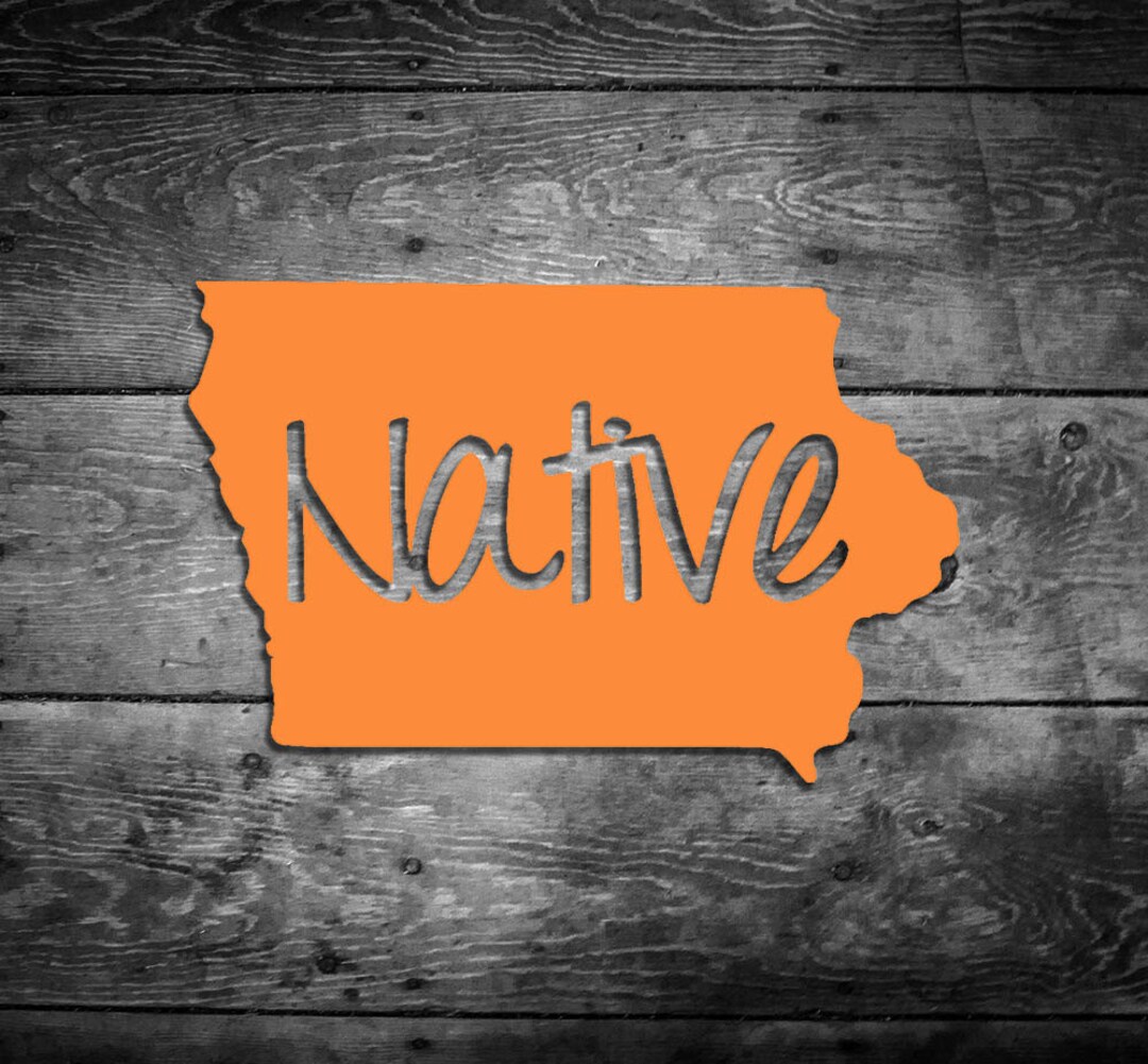 Iowa Native Vinyl Sticker Car Window Door Bumper Decal Pride Home IA - Etsy