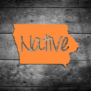 Iowa Native Vinyl Sticker Car Window Door Bumper Decal Pride Home IA - Etsy