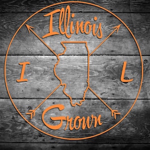 Illinois Grown Vinyl Sticker Car Window Door Bumper Decal Pride Home IL ...