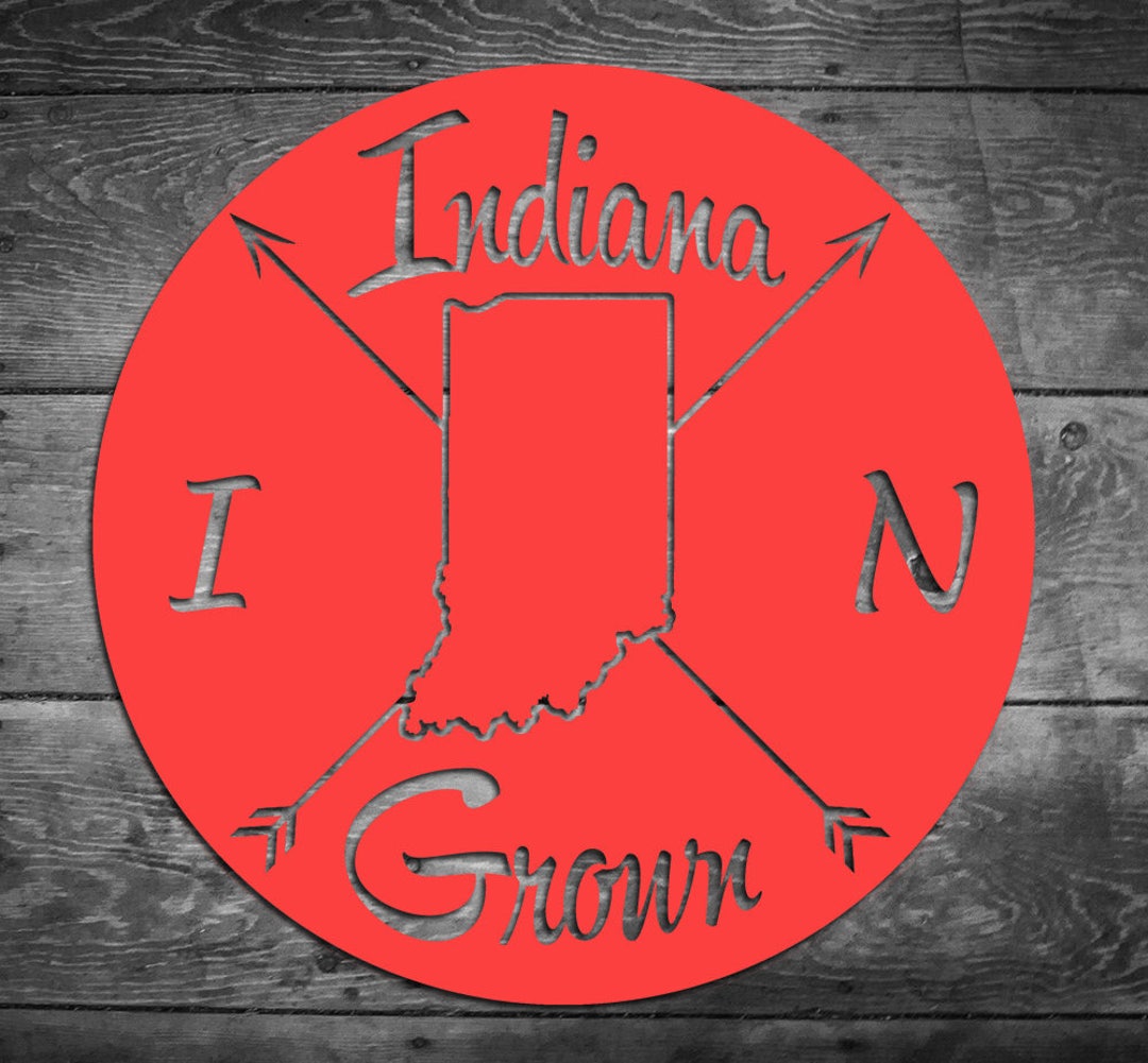 Indiana Grown Vinyl Sticker Car Window Door Bumper Decal Pride - Etsy