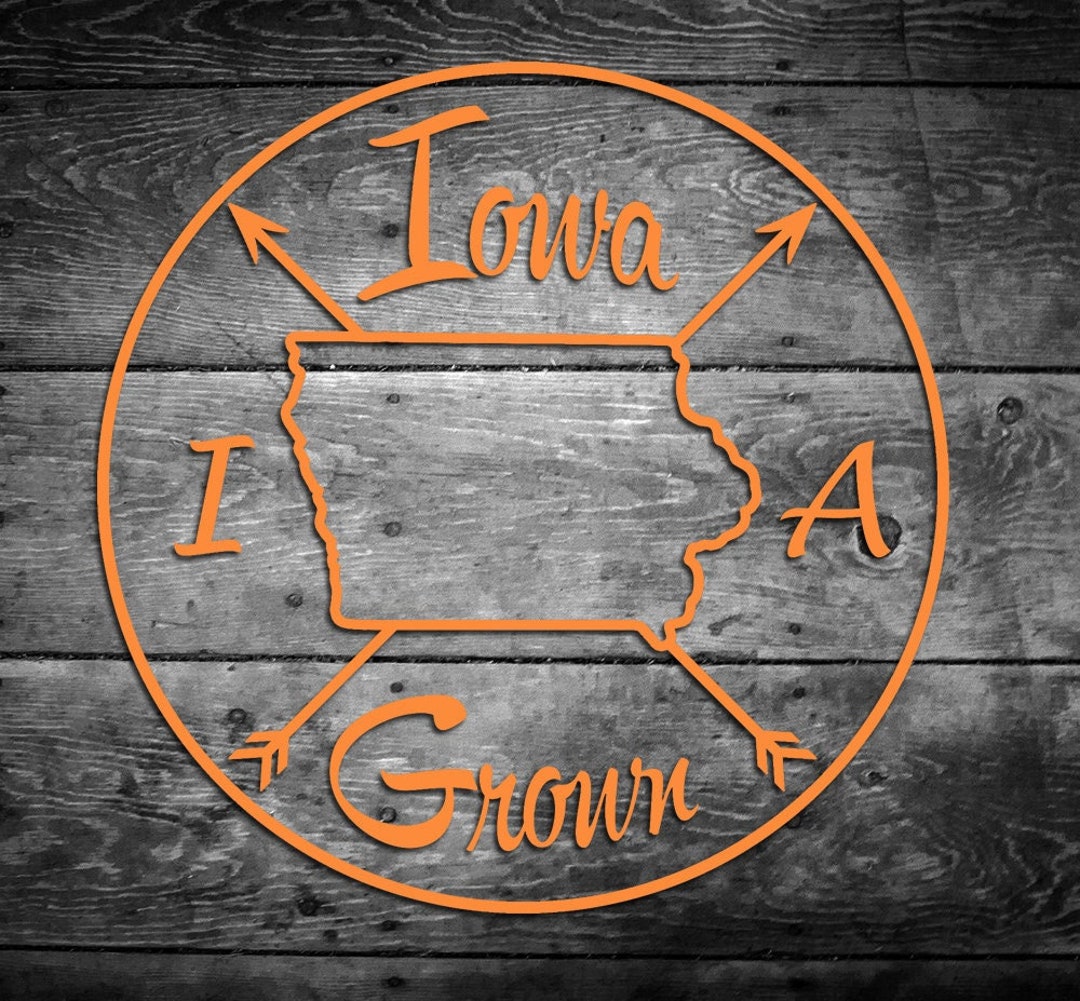 Iowa Grown Vinyl Sticker IA - Etsy