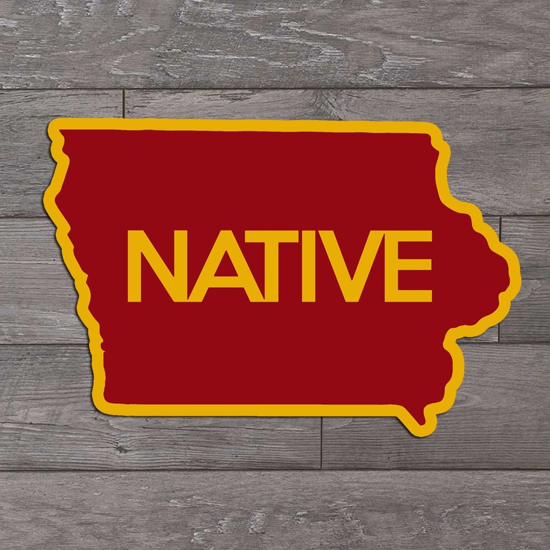 Iowa Native Kiss Cut Vinyl Sticker Car Window Door Bumper Decal Pride ...