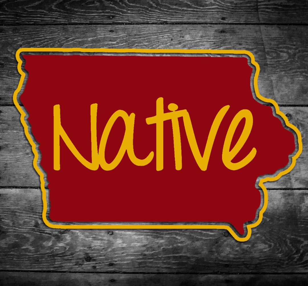 Iowa Native Vinyl Sticker Car Window Door Bumper Decal Pride IA - Etsy