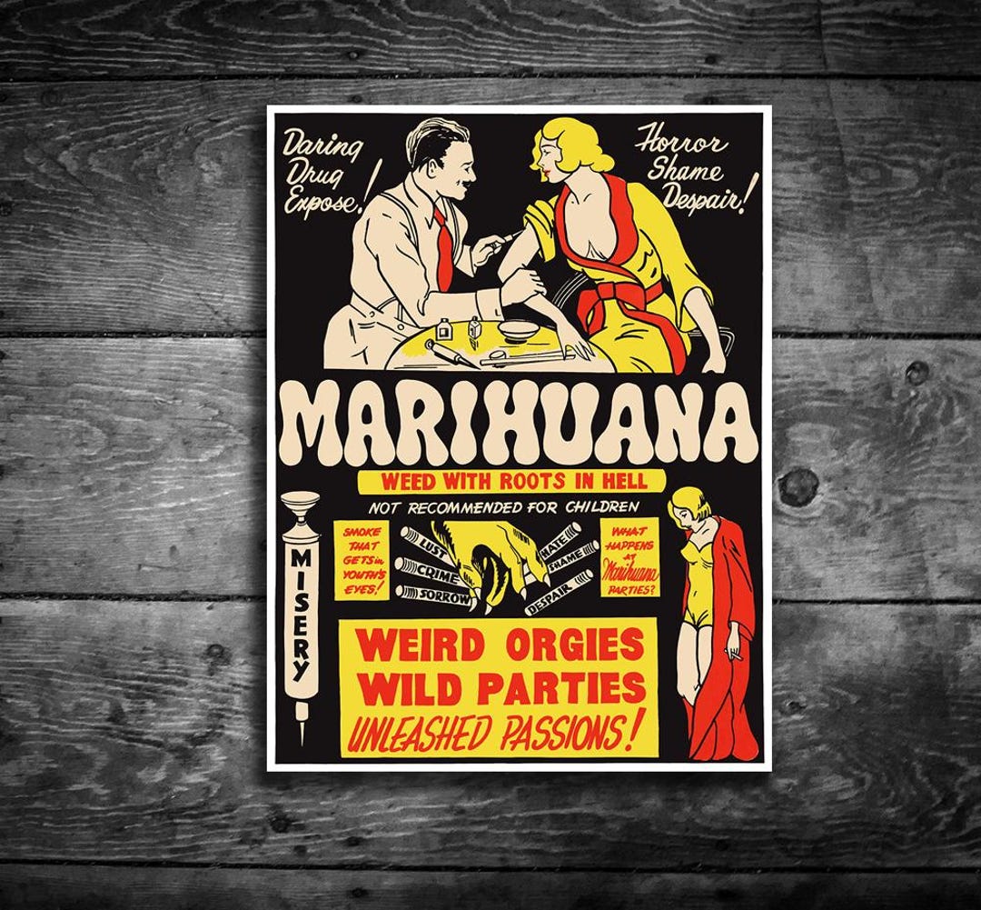 Marihuana Weed With Roots in Hell Propaganda Sticker - Etsy