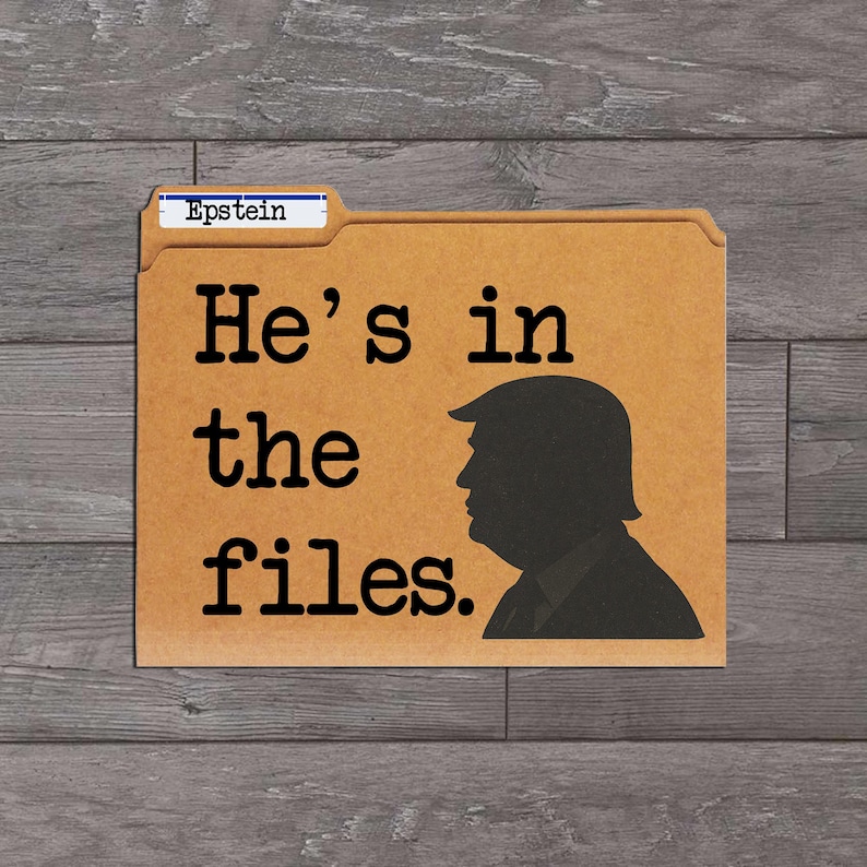 He's in the Files, Epstein File, Funny, Die Cut Sticker - Etsy
