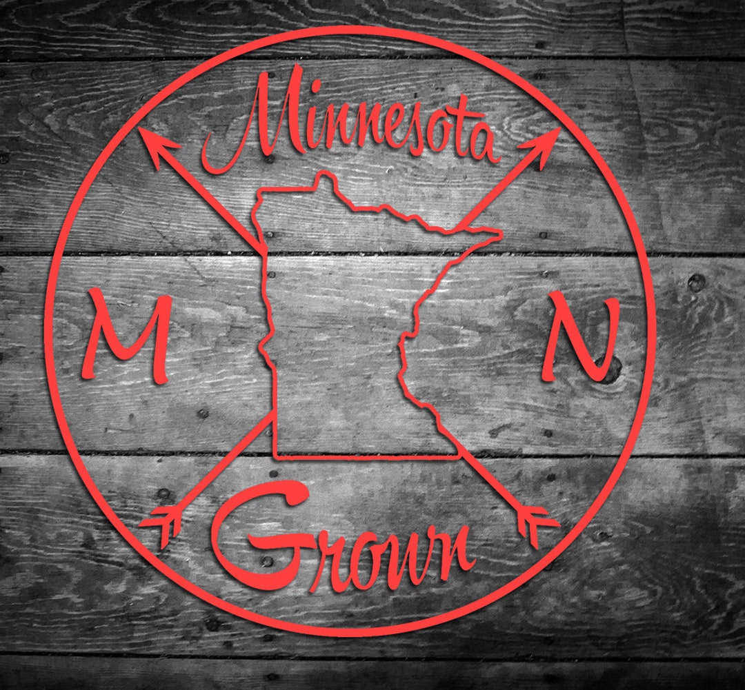 Minnesota Grown Vinyl Sticker Car Window Door Bumper Decal Pride Home ...