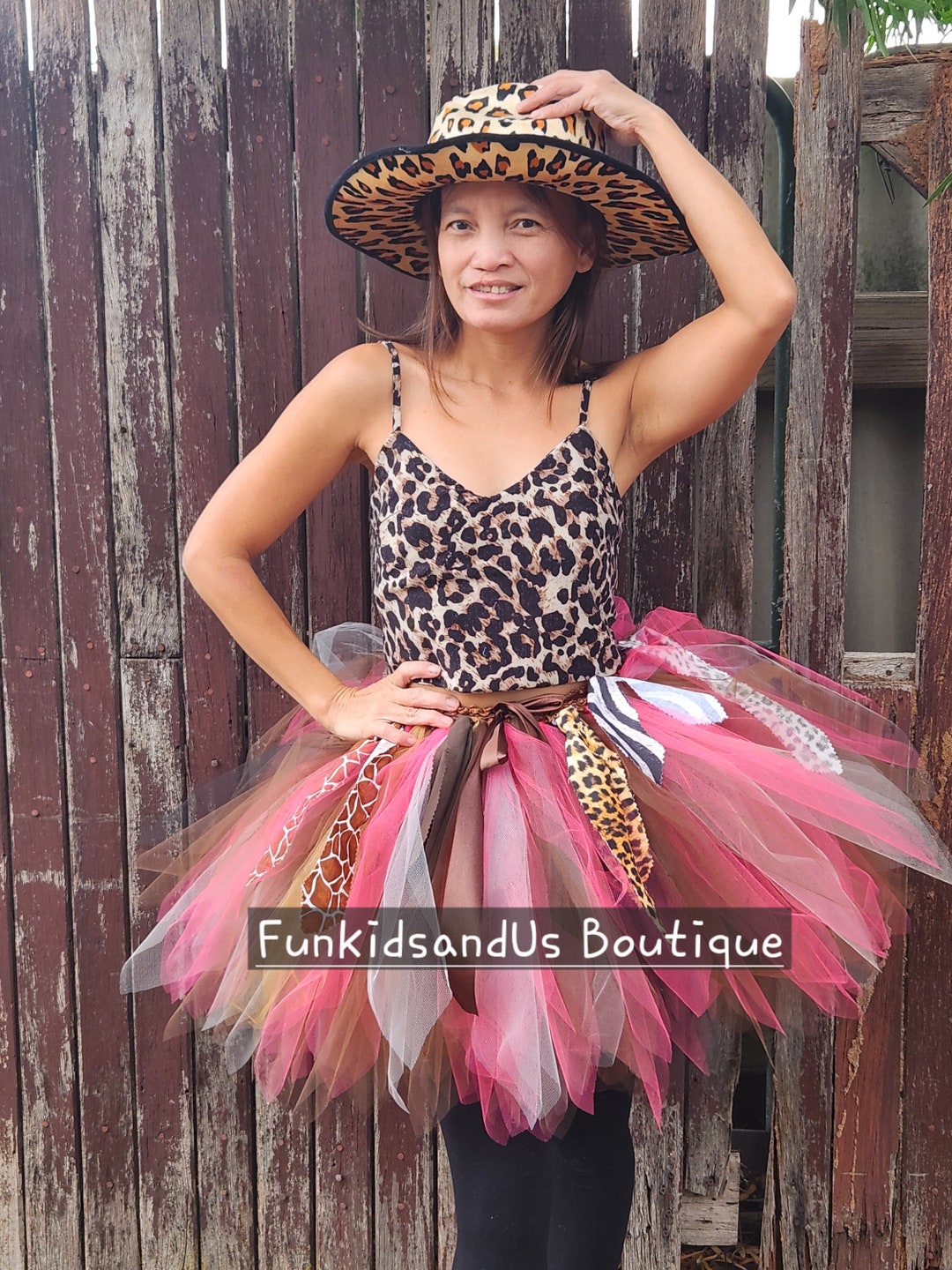 Adult Safari Jungle Hot Pink Brown Tutu -safari Adult Skirt - Party ...