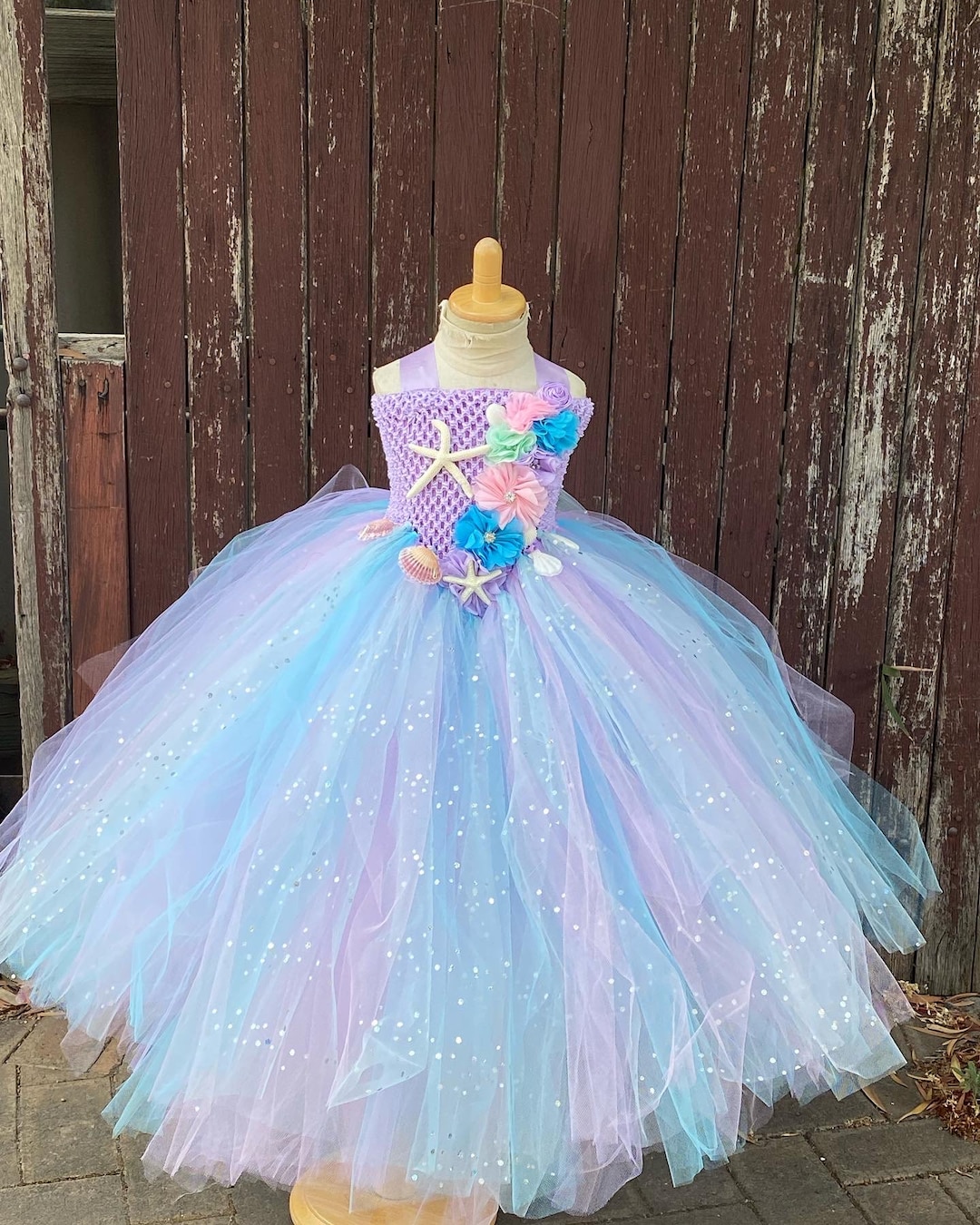 Mermaid Tutu Dress Ocean Wedding Flower Girl Dress Mermaid Flower Girl ...