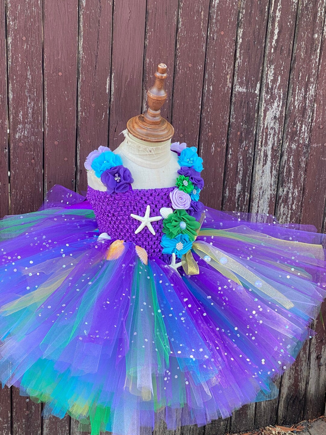 Mermaid Birthday Dress - Tutu Dress Ocean Themed Party - Green Purple ...