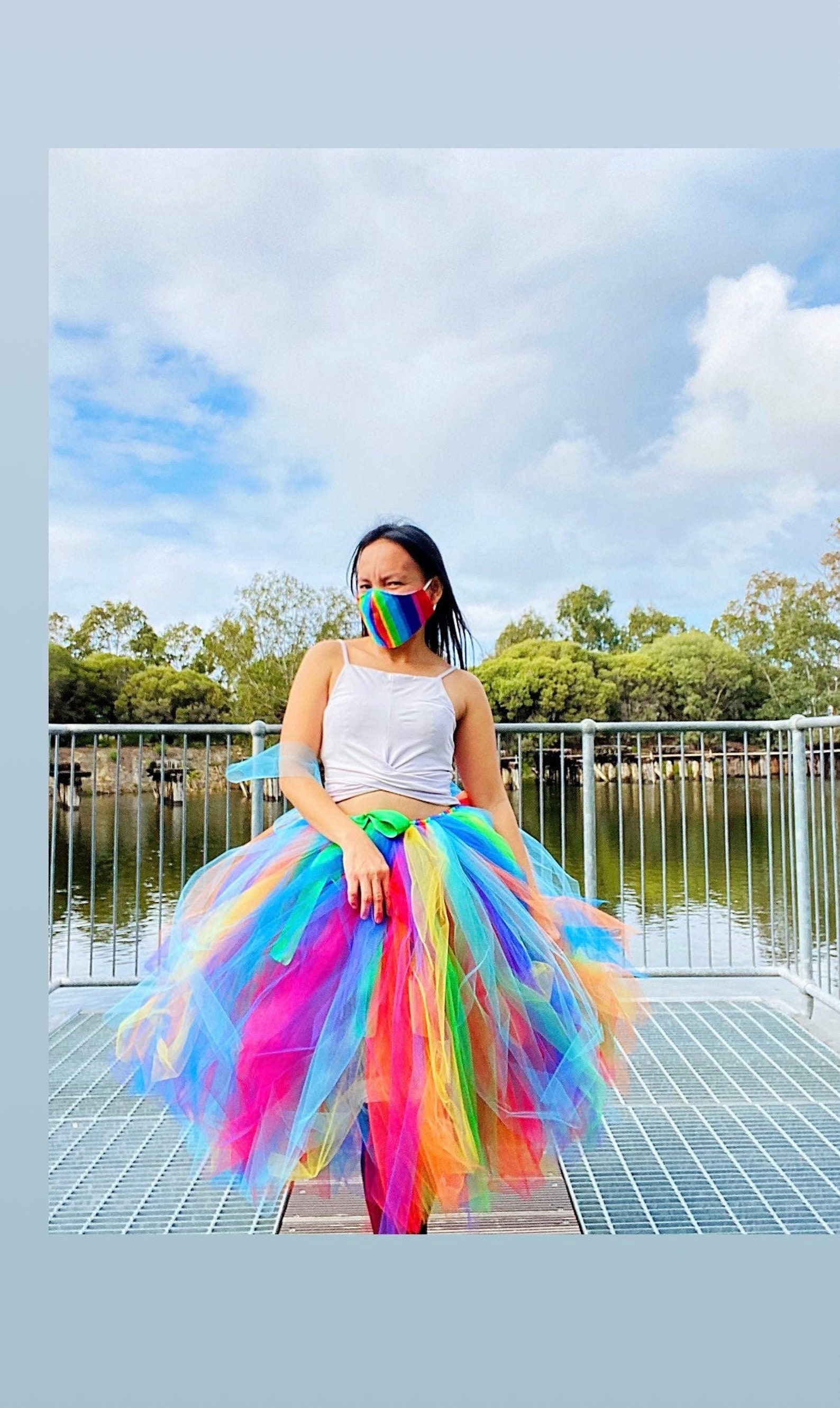 Rainbow Tutu Adult Rainbow Skirt Length Tutu Skirt - Etsy