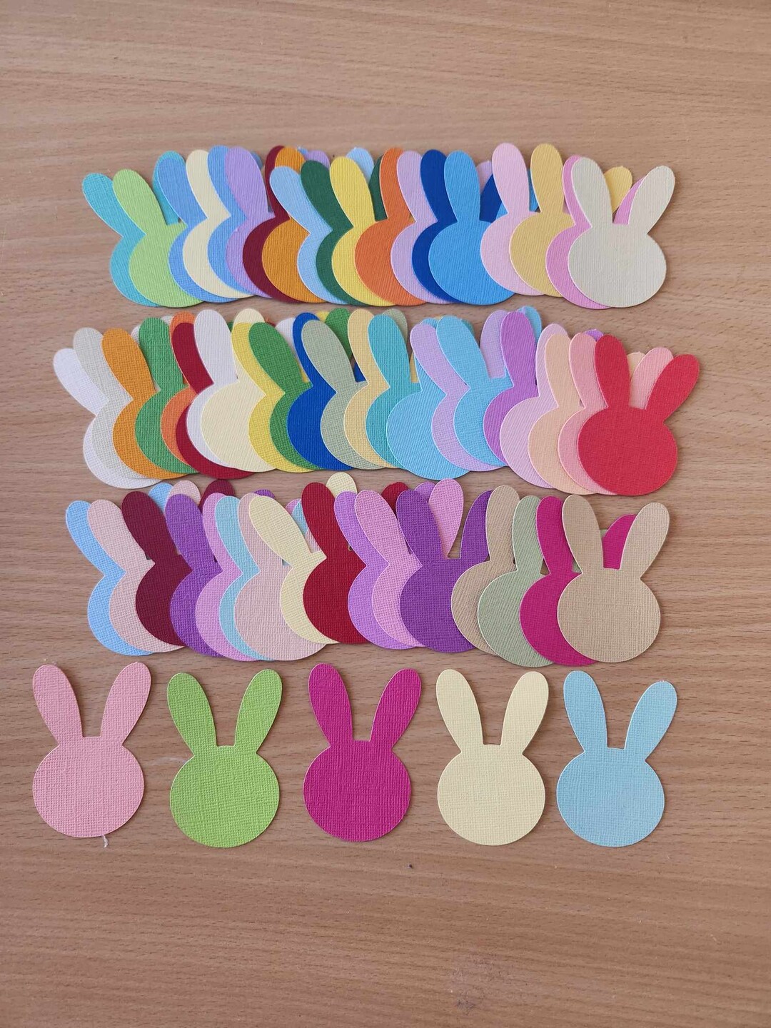 Bunny Face Die Cut - 25 Pcs Bunny Face Shape Die Cut Textured Cardstock ...