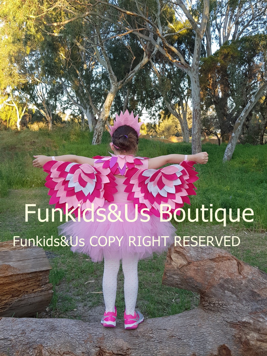 Flamingo Bird Wings, Collar and Bird Crown Pinkalicious Flamingo Wings ...