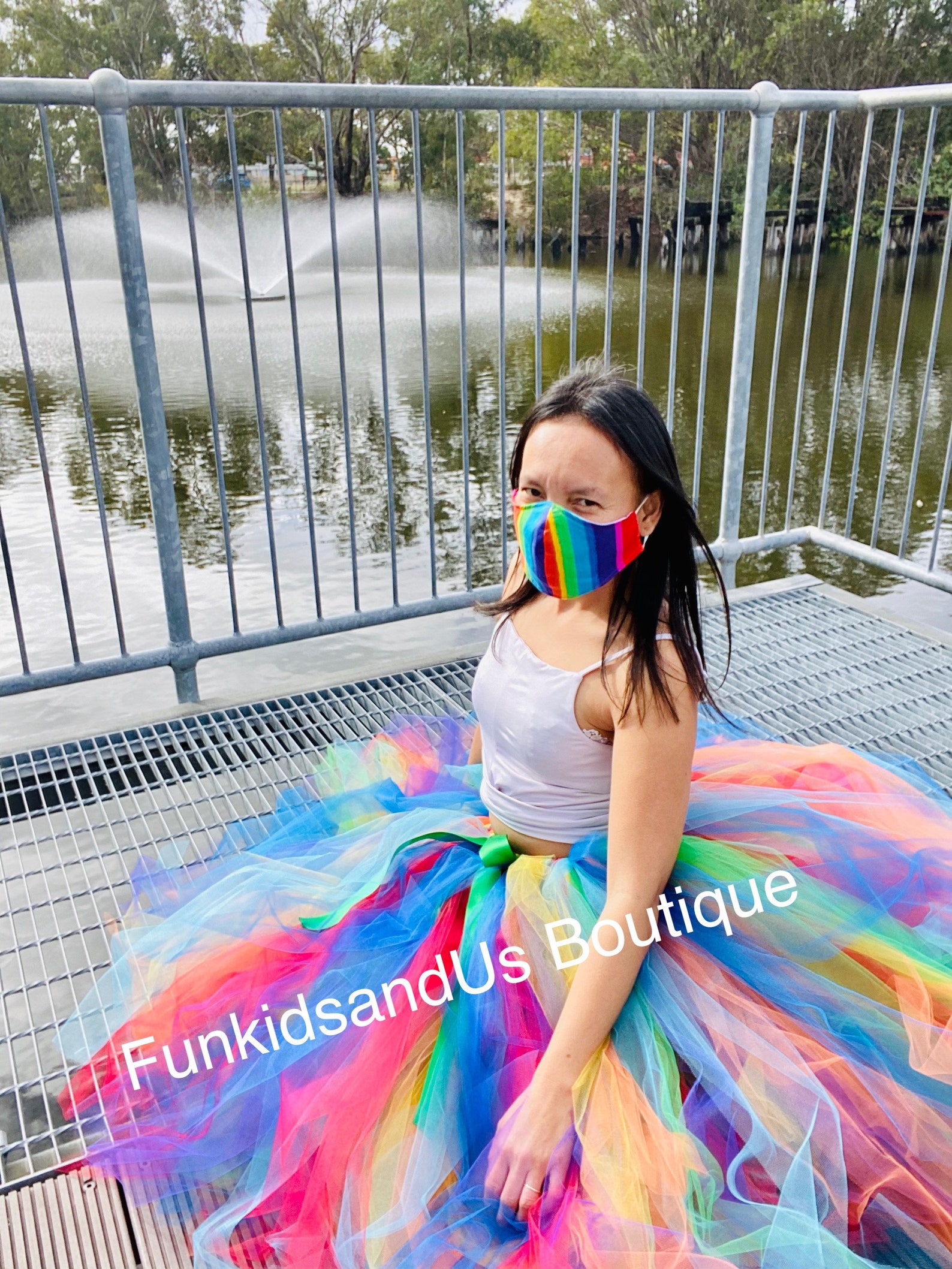 Rainbow Tulle Tutu Skirt: Adult Party Costume, Photo Prop - Etsy
