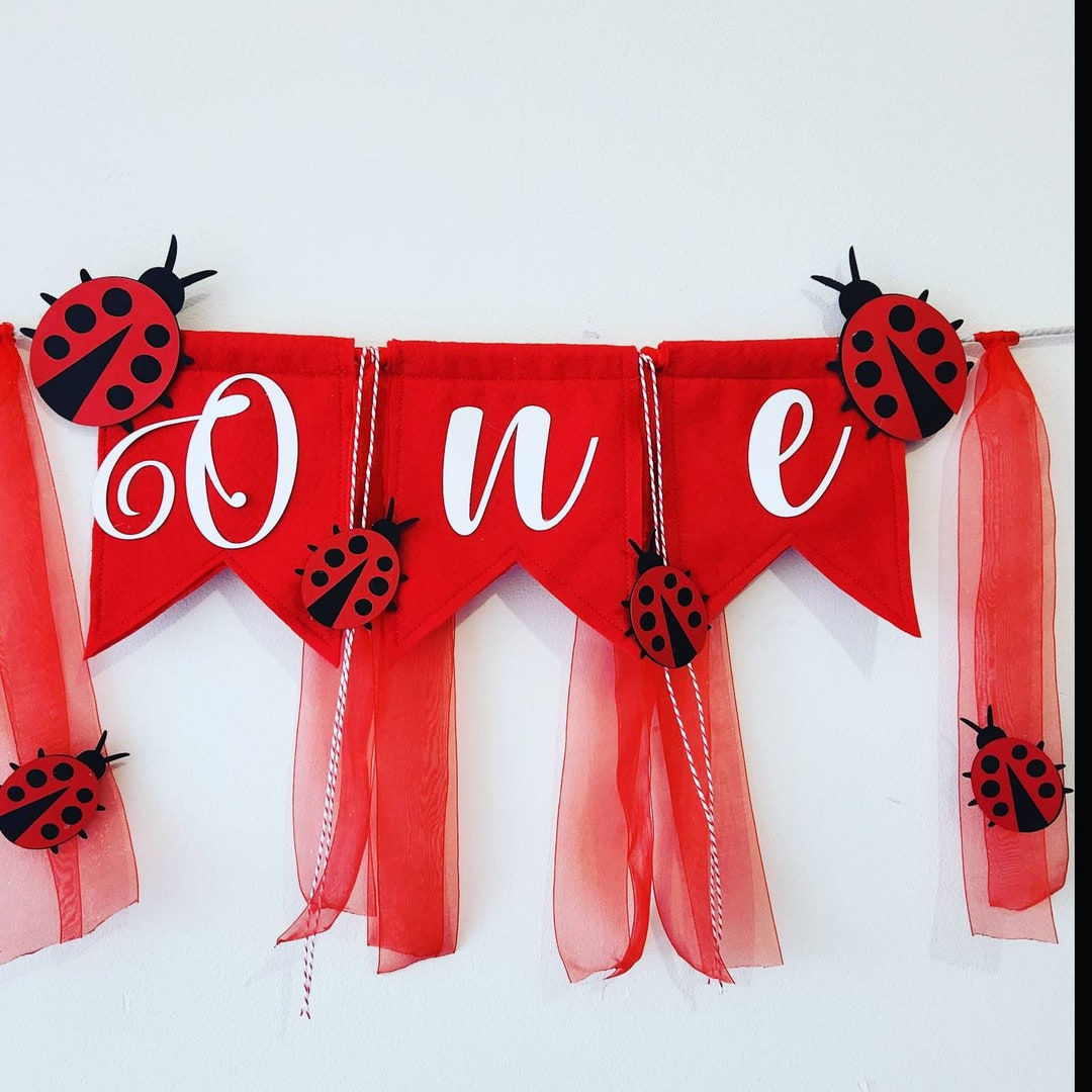 Ladybug Birthday Banner: Personalized Felt Party Decor - Etsy