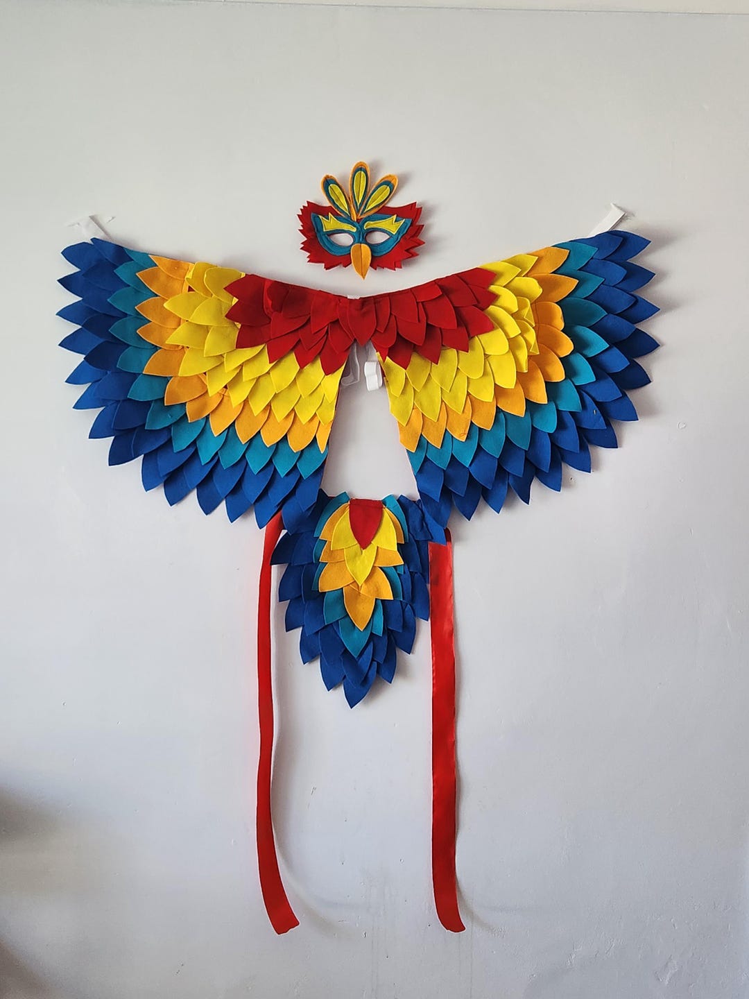 Macaw Parrot Costume, Parrot Bird Wings for Toddler Kids & Adult ...