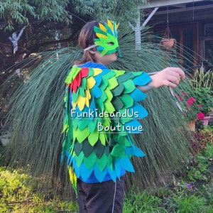Hummingbird Felt Wings Costume - Green Bird Wings - Sewn Bird Wings ...