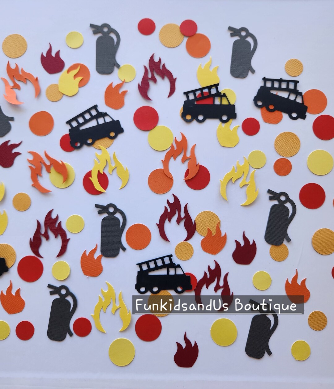 Fire Confetti - Fireman Birthday Paper Confetti - Little Fireman ...