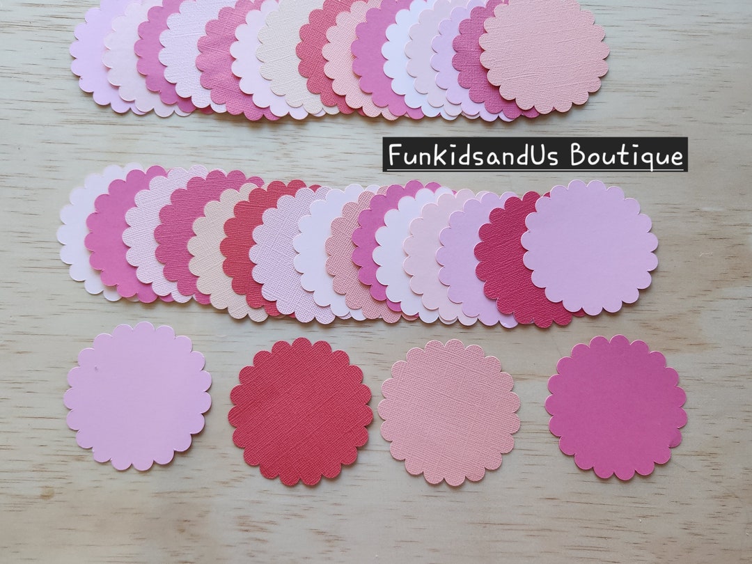 Scallop Circle Shape Cardstock - Circle Paper Cardstock - Scallop ...
