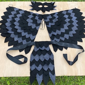 Crow Costume Crow Wings Crow Inspired Costume Animal Costume Crow Wings ...