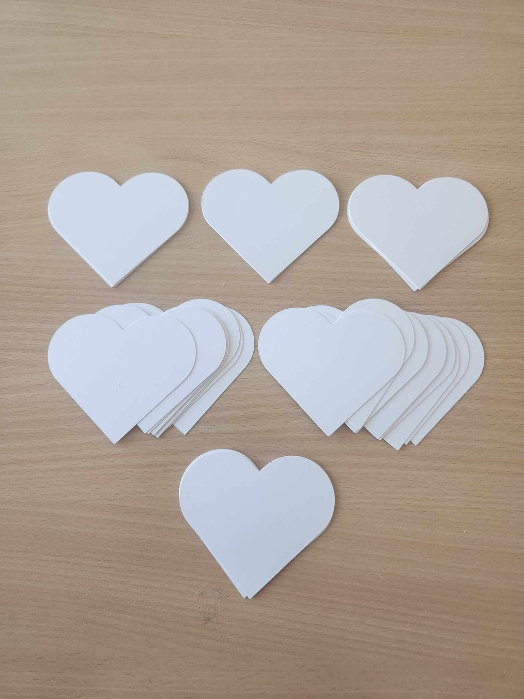 Heart Cardstock - 3.5 Inches White Heart Love Note Cardstock - Heart ...