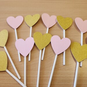 Love Heart Topper - Pink & Gold Topper- Love Heart - Engagement Party ...