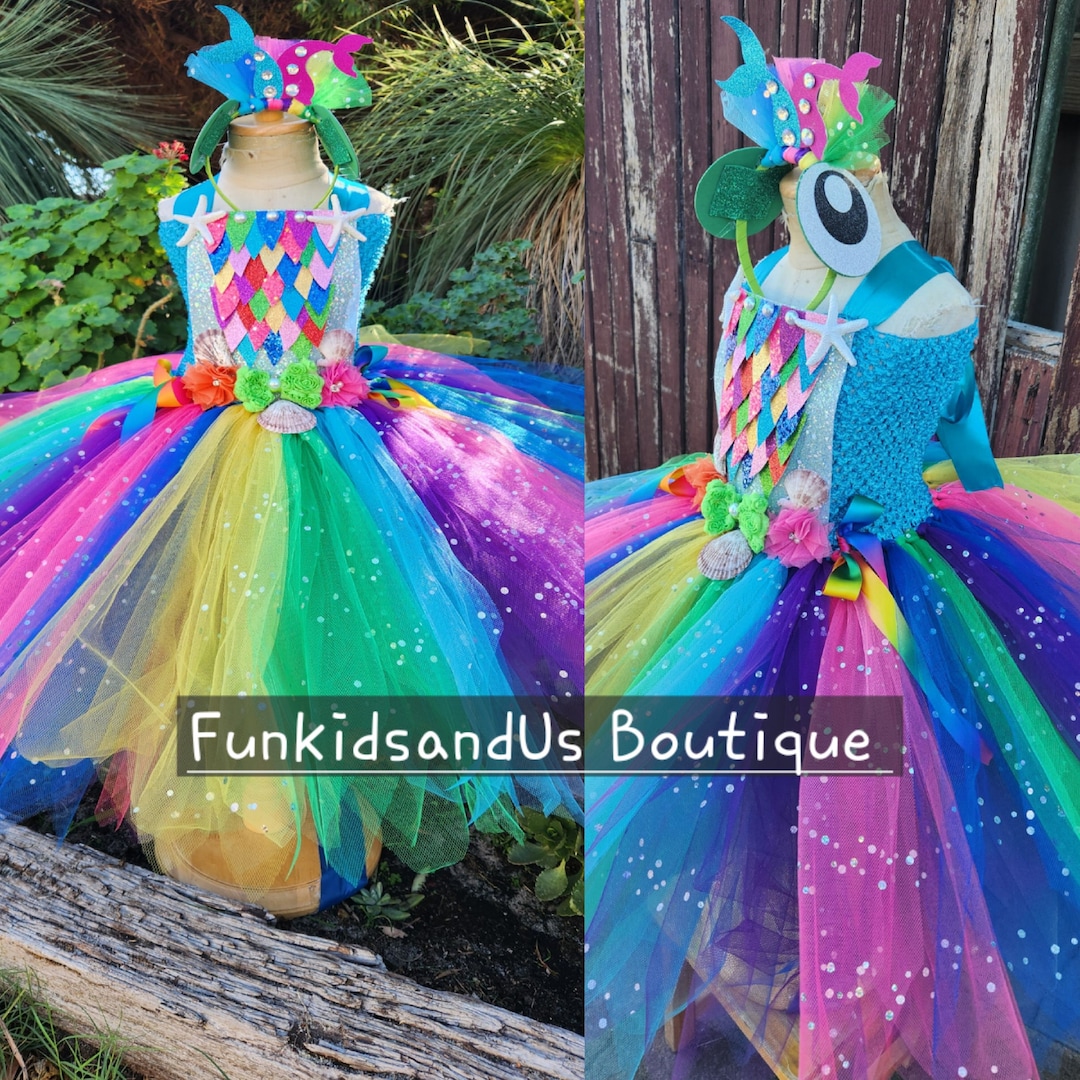 Rainbow Fish Inspired Costume - Rainbow Fish Tutu Dress - Personalised ...