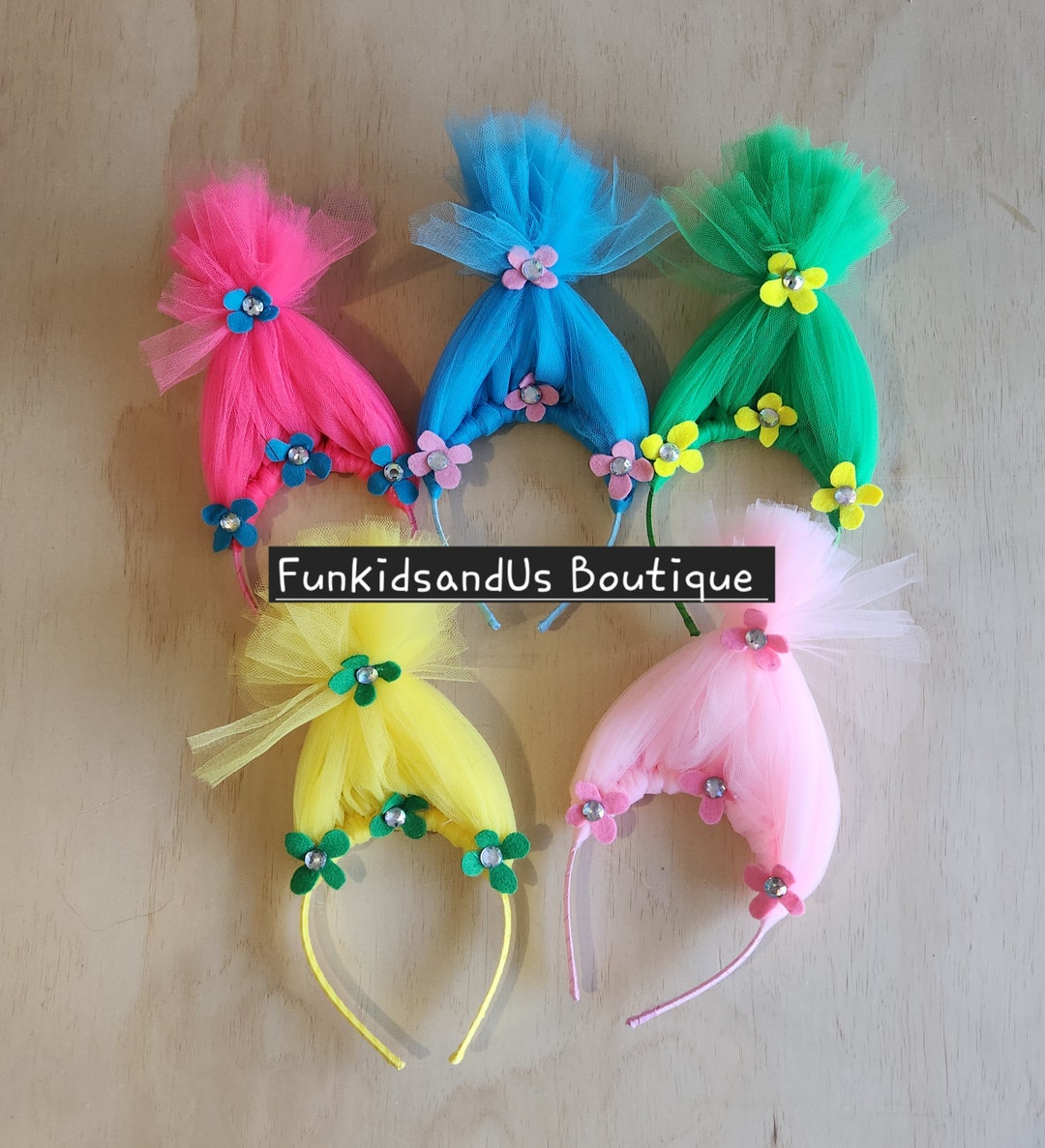 Princess Party Headband: Tulle Wig With Rhinestone Flowers - Etsy