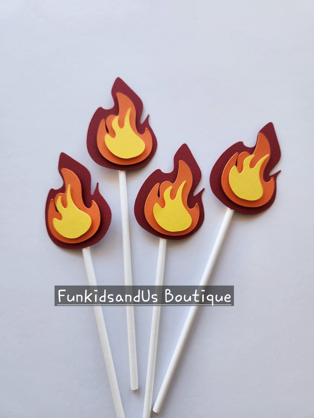 Flame Topper - Flame Paper Party Topper - Fire Paper Topper - Fireman ...