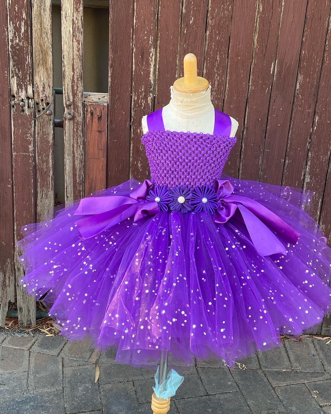 Purple Glitter Tulle Tutu Dress- First Birthday Purple Tutu, Smash Cake ...